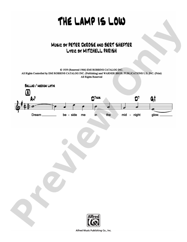 The Lamp is Low: Lead Sheet: Peter DeRose - Digital Sheet Music Download
