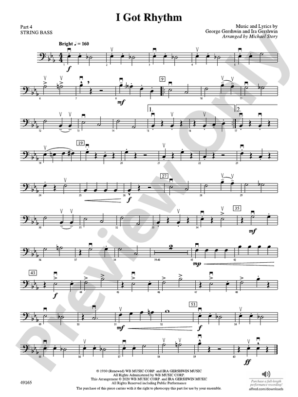 I Got Rhythm: Part 4 - String Bass: Part 4 - String Bass Part - Digital ...