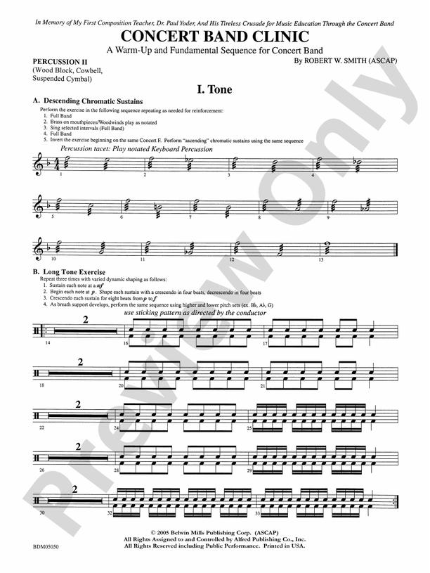 Concert Band Clinic (A Warm-Up and Fundamental Sequence for Concert ...