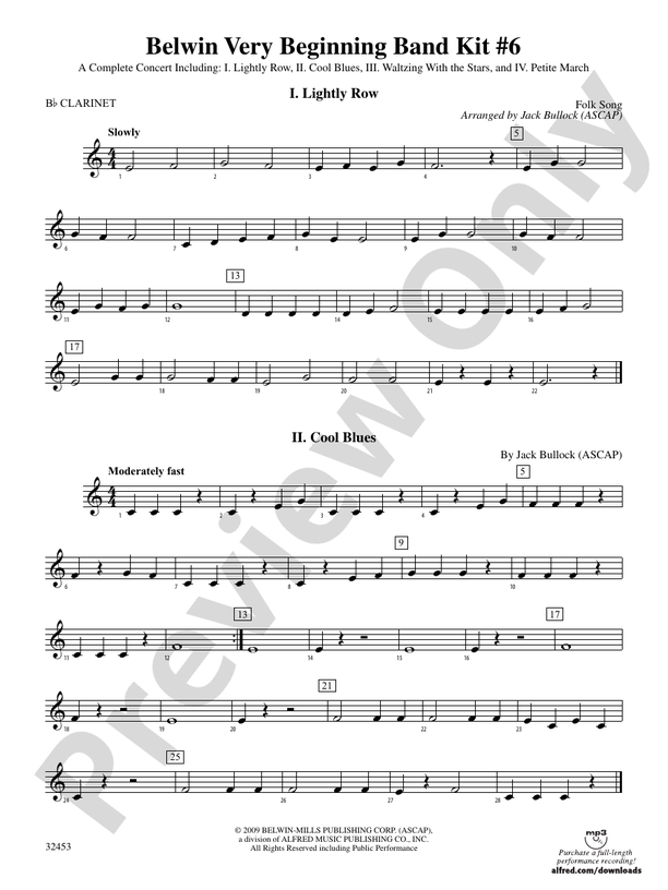 Belwin Very Beginning Band Kit #6: 1st B-flat Clarinet: 1st B-flat ...