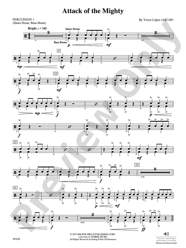 Attack of the Mighty: 1st Percussion: 1st Percussion Part - Digital ...