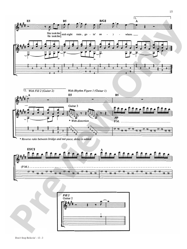 Don't Stop Believin': Guitar: Journey - Digital Sheet Music Download