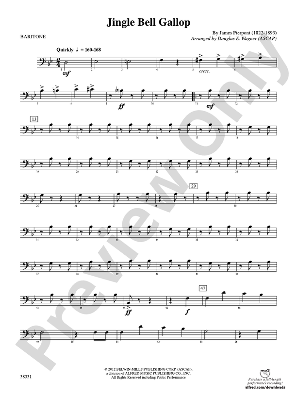 Jingle Bell Gallop: Baritone B.C.: Baritone B.C. Part - Digital Sheet ...
