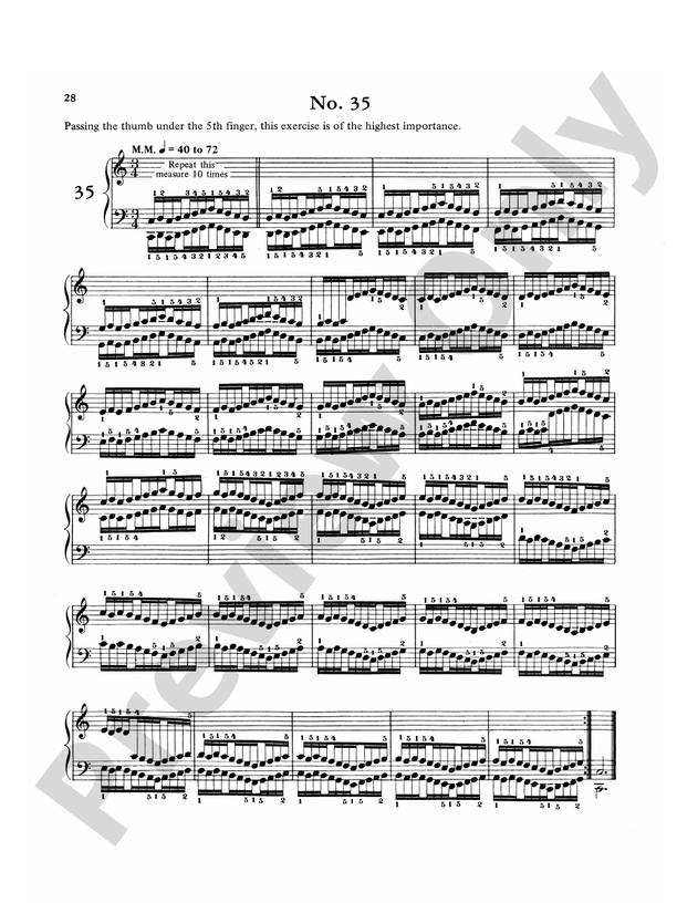 Hanon: The Virtuoso Pianist (Volume II): No. 35 Part - Digital Sheet Music Download