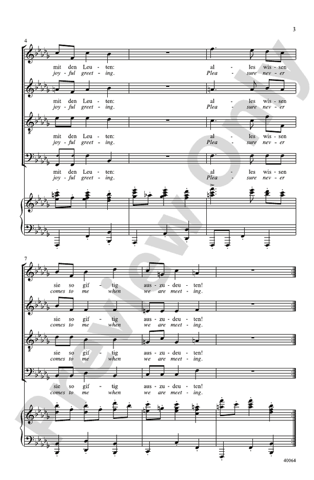 Three Liebeslieder Waltzes (from Liebeslieder Walzer, Opus 52): SATB ...