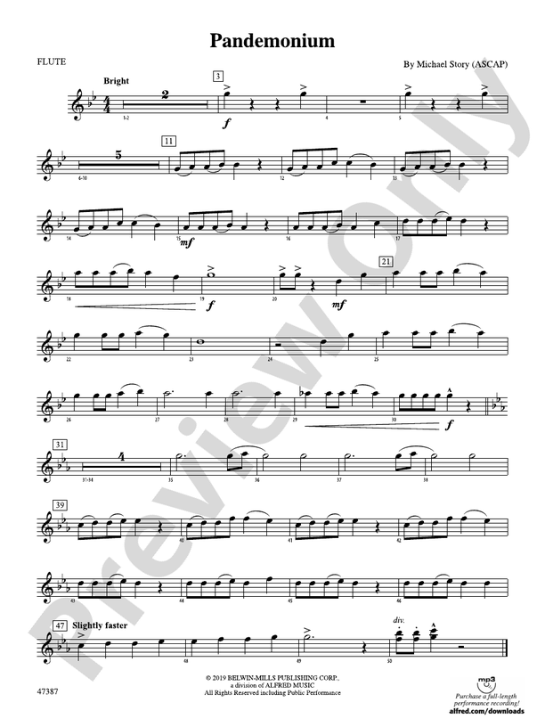 Pandemonium: Flute: Flute Part - Digital Sheet Music Download