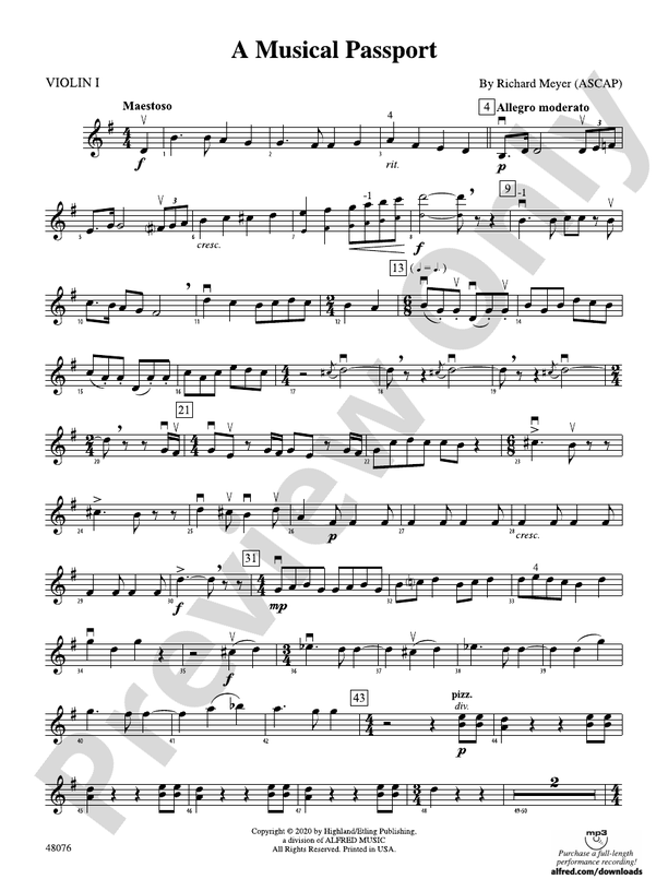 A Musical Passport: 1st Violin: 1st Violin Part - Digital Sheet Music ...