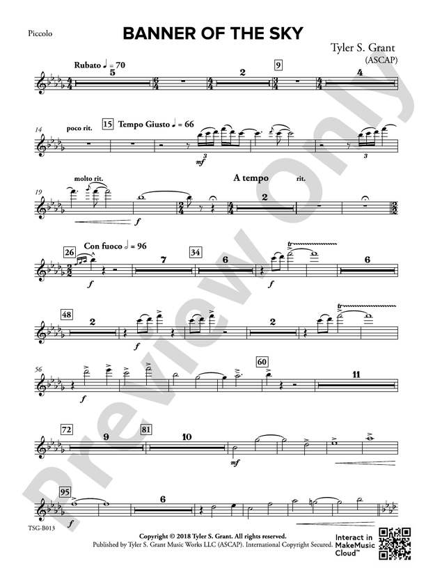 Banner of the Sky: Piccolo: Piccolo Part - Digital Sheet Music Download