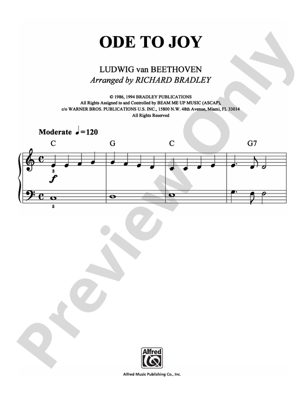 Ode to Joy: Easy Piano: Ludwig van Beethoven - Digital Sheet Music Download
