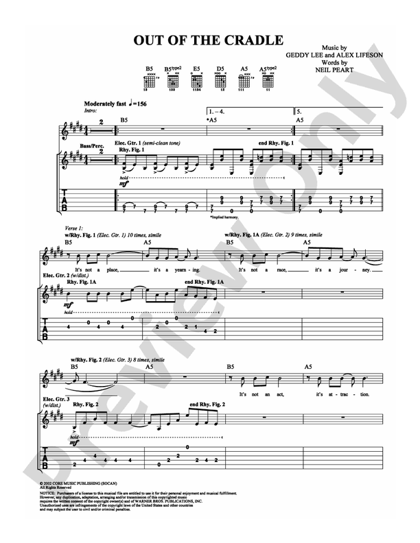 Out of the Cradle: Guitar TAB: Rush - Digital Sheet Music Download