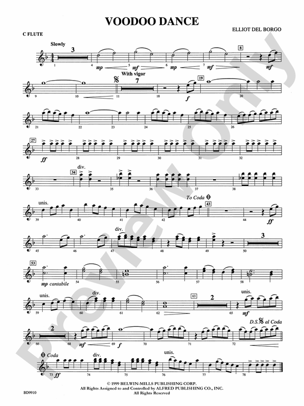 Voodoo Dance: Flute: Flute Part - Digital Sheet Music Download