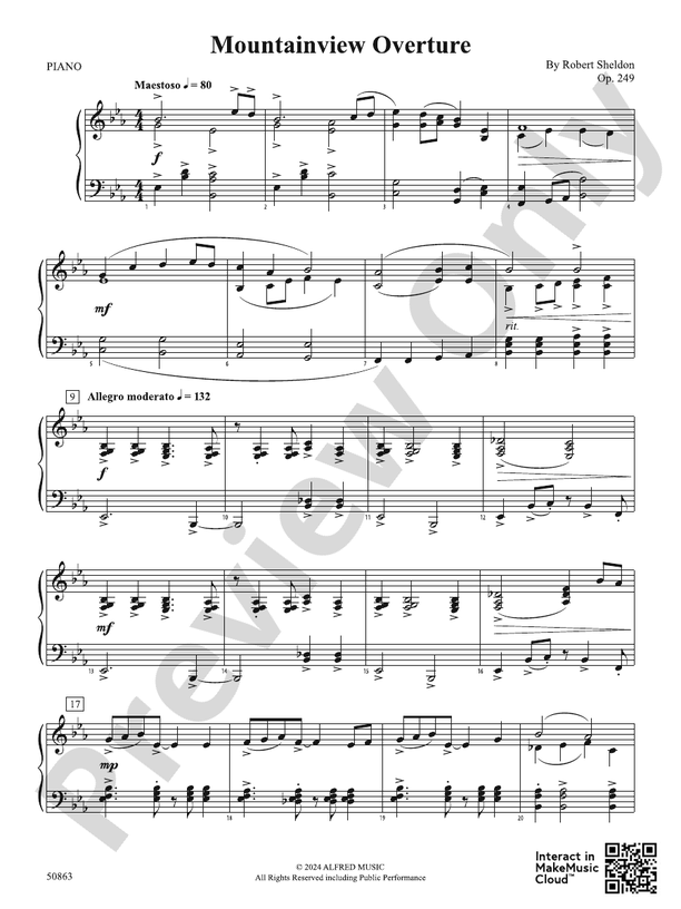 Mountainview Overture: Piano Accompaniment: Piano Accompaniment Part ...