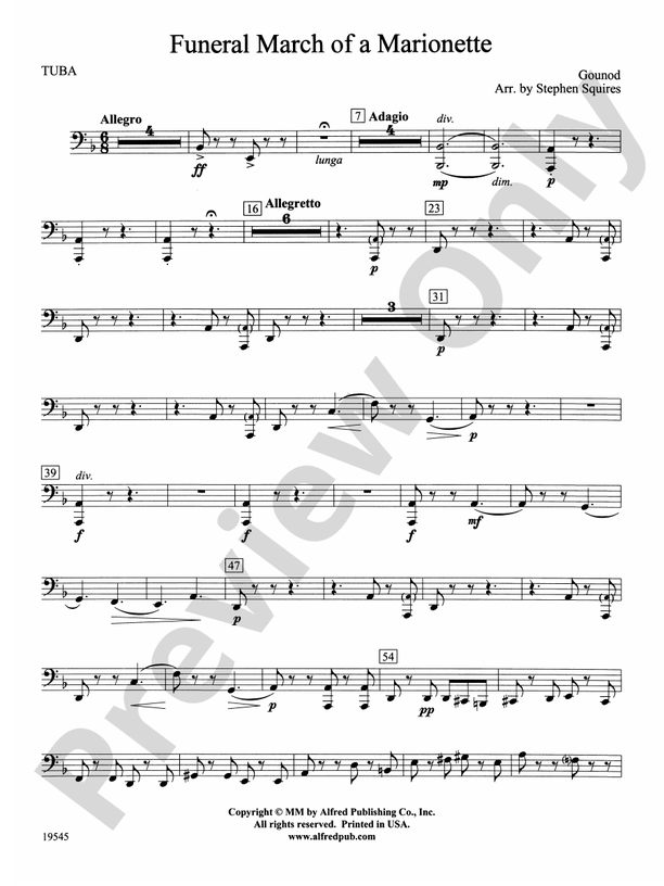 Funeral March of a Marionette: Tuba: Tuba Part - Digital Sheet Music ...
