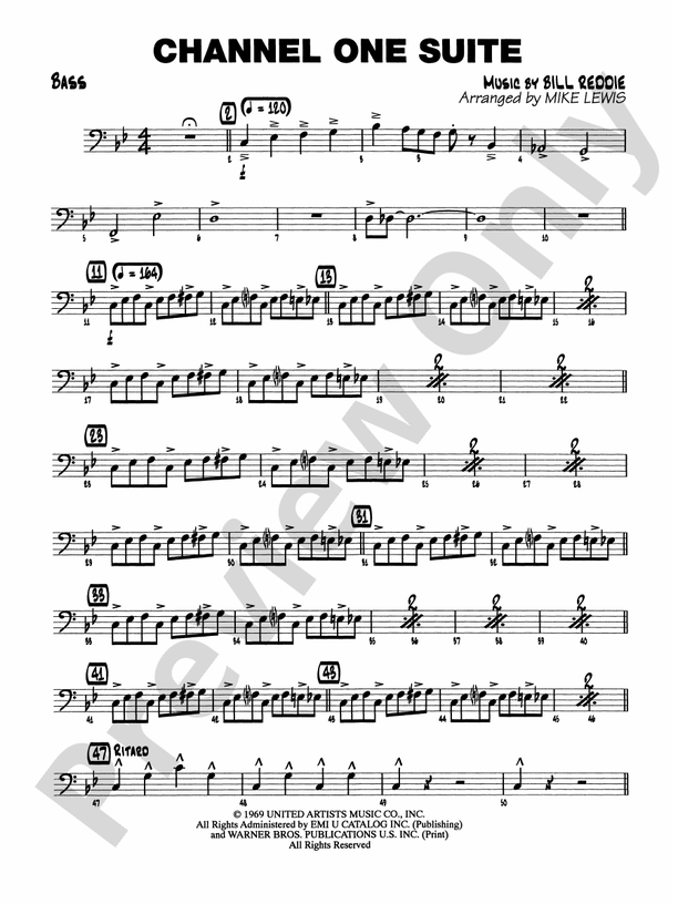 Channel One Suite: String Bass: String Bass Part - Digital Sheet Music ...