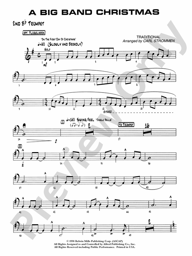 A Big Band Christmas: 2nd B-flat Trumpet: 2nd B-flat Trumpet Part - Digital Sheet Music Download