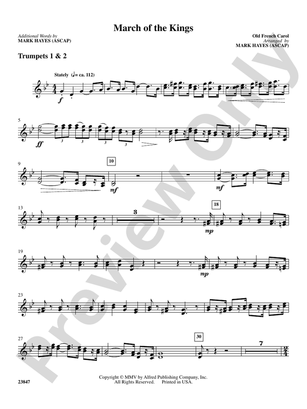 March of the Kings: 1st B-flat Trumpet: 1st B-flat Trumpet Part ...