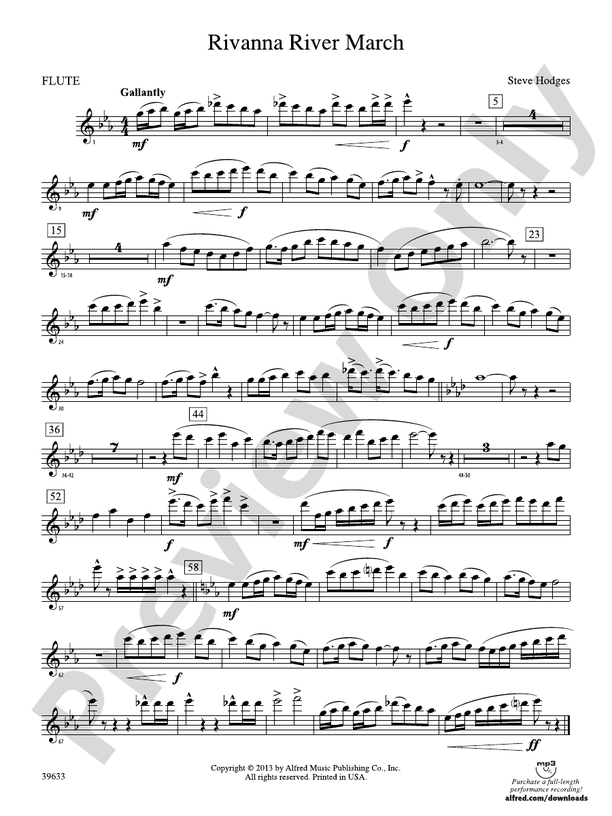 Rivanna River March: Flute: Flute Part - Digital Sheet Music Download
