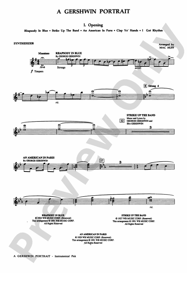 A Gershwin Portrait! The Music of George and Ira Gershwin: Synthesizer ...
