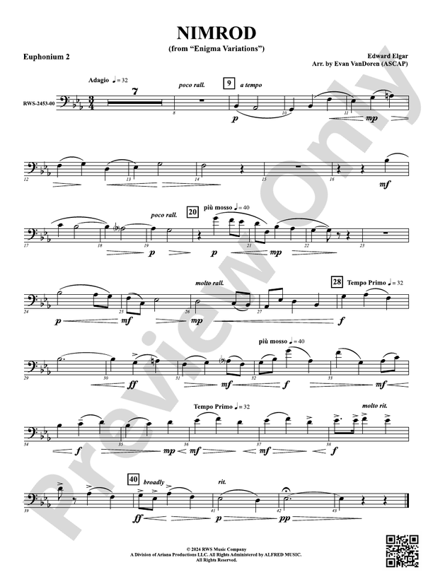 Nimrod (from "Enigma Variations"): 2nd Baritone B.C.: 2nd Baritone B.C ...