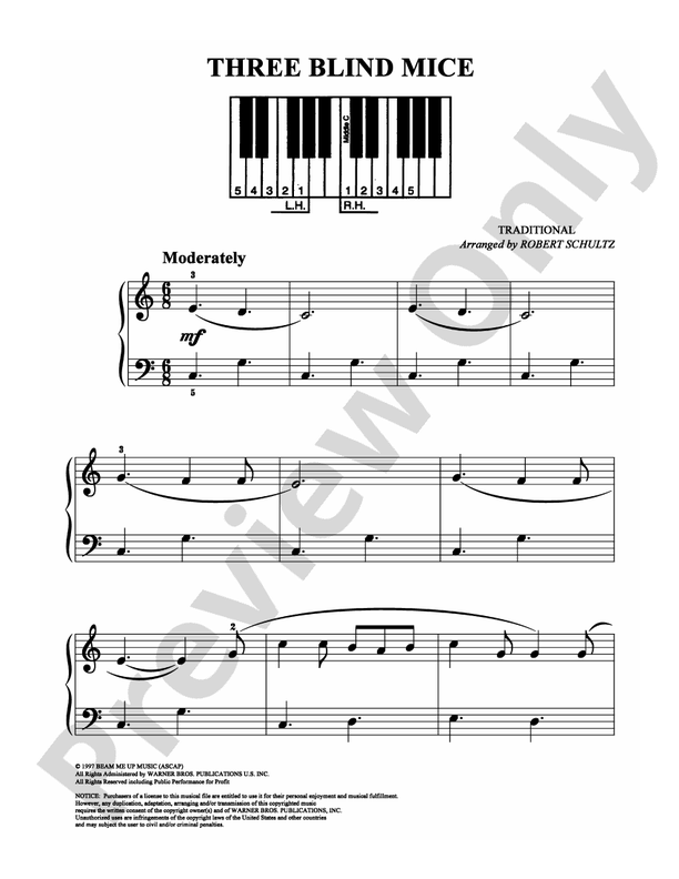 Three Blind Mice: Easy Piano: Traditional - Digital Sheet Music Download