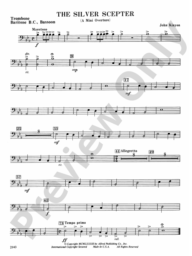 The Silver Scepter: 1st Trombone: 1st Trombone Part - Digital Sheet ...