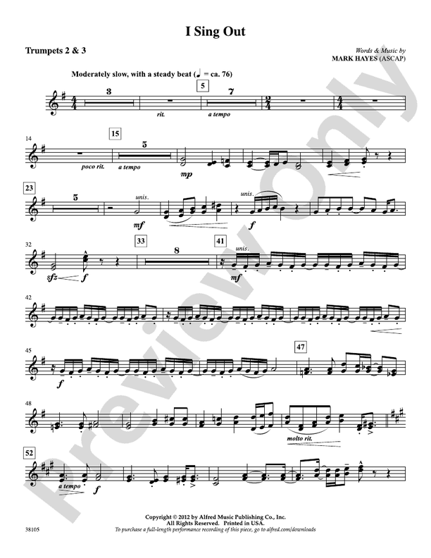 I Sing Out: 2nd & 3rd Trumpet: 2nd & 3rd Trumpet Part - Digital Sheet ...