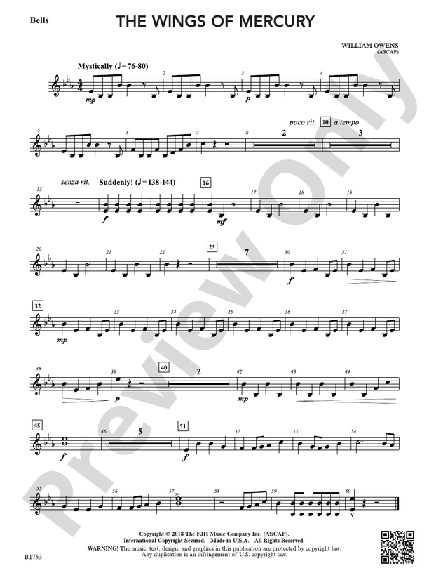 The Wings of Mercury: Bells: Bells Part: William Owens - Digital Sheet ...