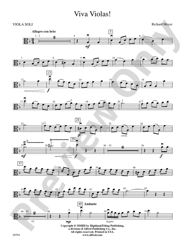 Viva Violas!: 3rd Violin (Viola [TC]): 3rd Violin (Viola [TC]) Part - Digital Sheet Music Download