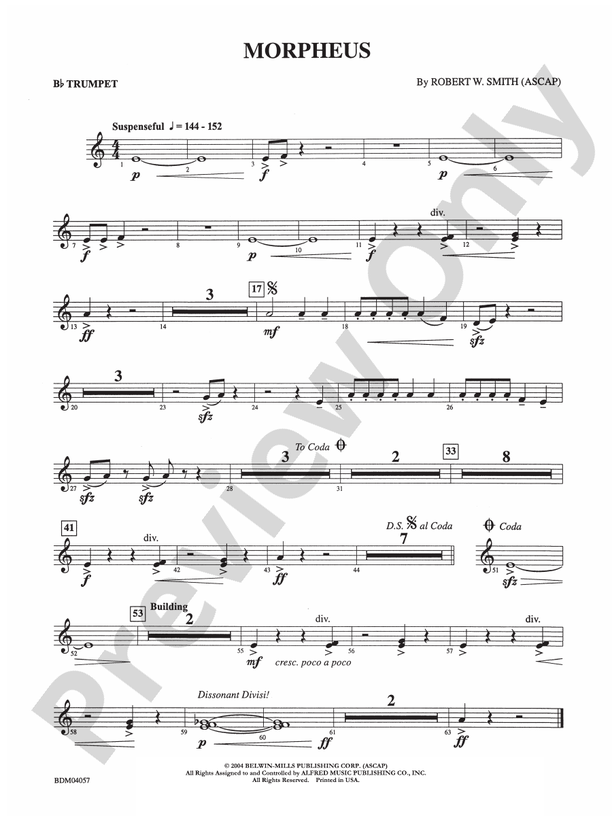 Morpheus: 1st B-flat Trumpet: 1st B-flat Trumpet Part - Digital Sheet ...