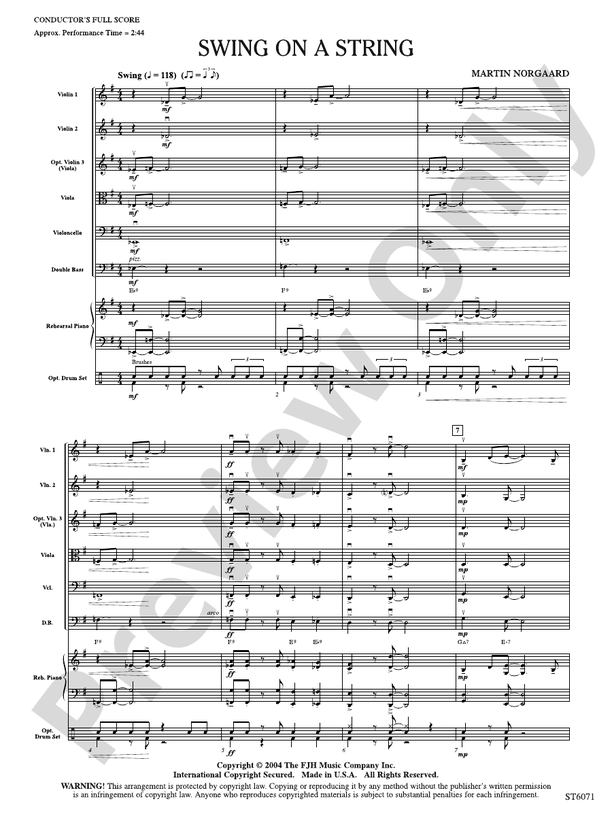 Swing on a String: Score: : Martin Norgaard - Digital Sheet Music Download