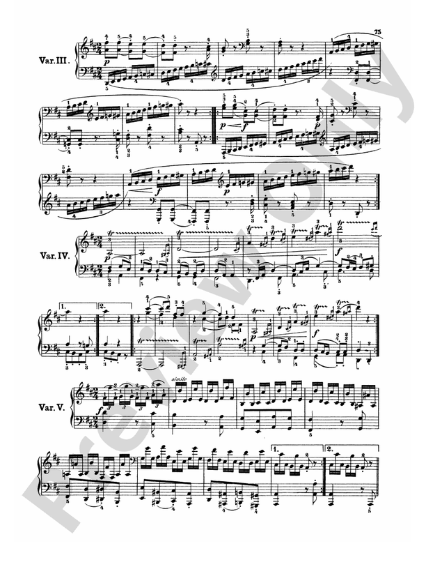 Beethoven: Variations (Volume I): 6. 24 Variations, D Major Part ...