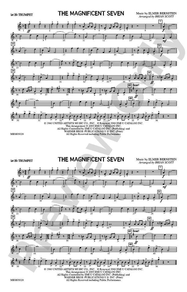 The Magnificent Seven: 1st B-flat Trumpet: 1st B-flat Trumpet Part ...