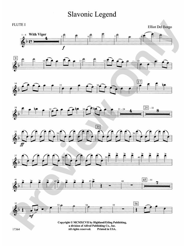 Slavonic Legend: Flute: Flute Part - Digital Sheet Music Download