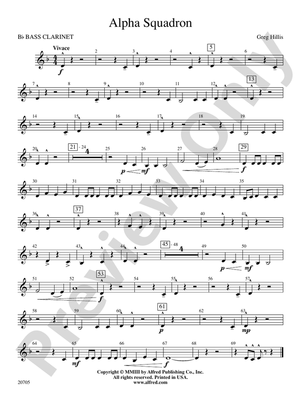 Alpha Squadron: B-flat Bass Clarinet: B-flat Bass Clarinet Part ...