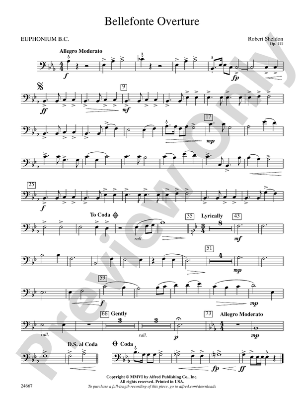 Bellefonte Overture: Baritone B.C.: Baritone B.C. Part - Digital Sheet Music Download