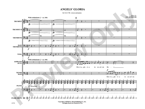 Angels' Gloria: Choral SoundPax: Jay Althouse - Digital Sheet Music Download