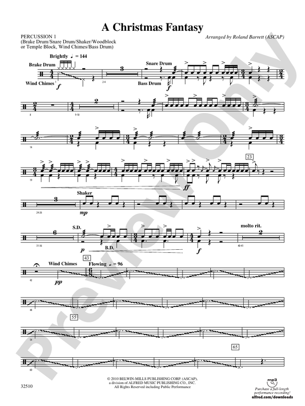 A Christmas Fantasy: 1st Percussion: 1st Percussion Part - Digital ...