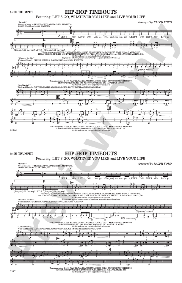 Hip-Hop Timeouts: 1st B-flat Trumpet: 1st B-flat Trumpet Part - Digital Sheet Music Download