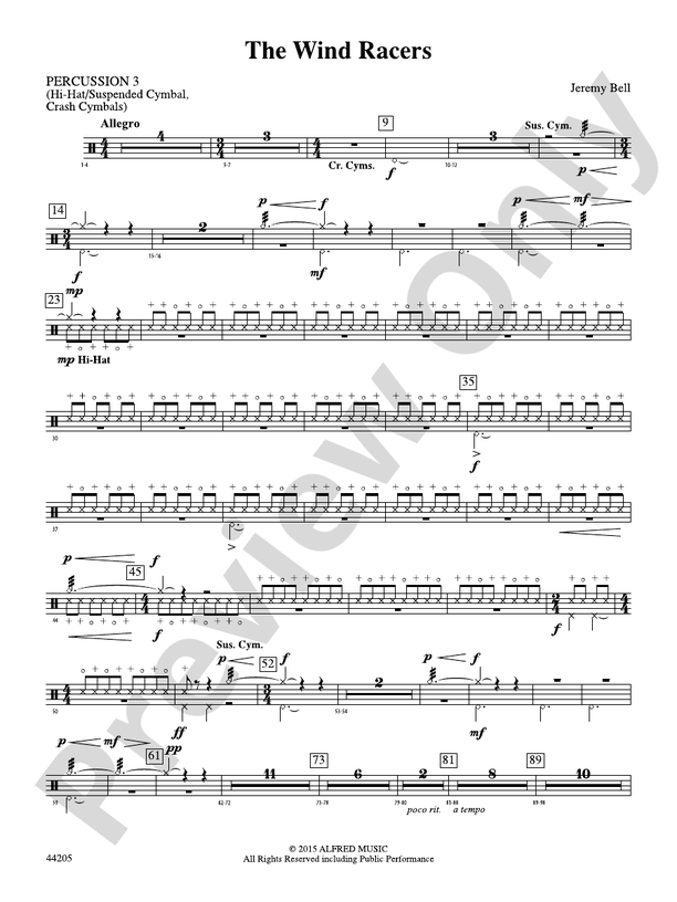 The Wind Racers: 3rd Percussion: 3rd Percussion Part - Digital Sheet ...