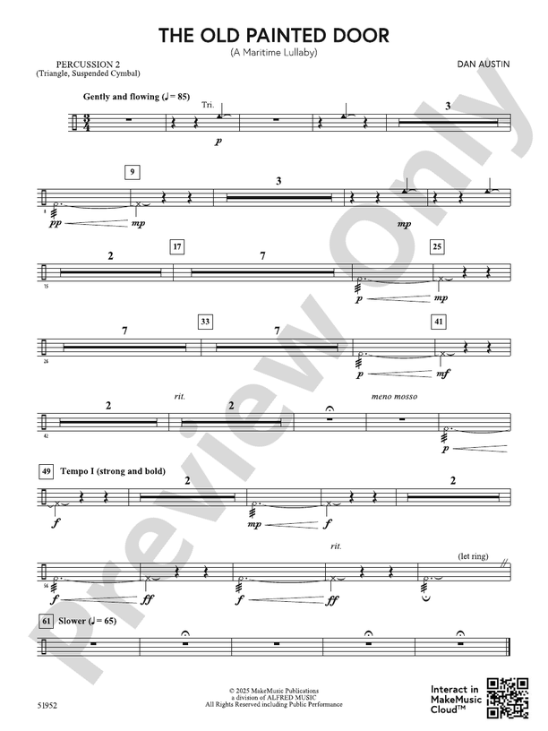 The Old Painted Door: 2nd Percussion: 2nd Percussion Part - Digital ...
