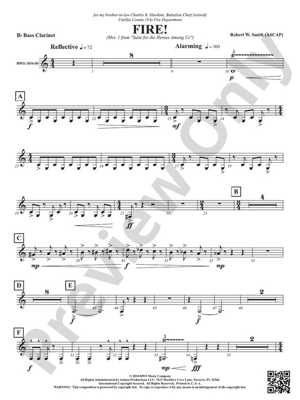 Fire! - Mvt. 1 from Suite for the Heroes Among Us: B-flat Bass Clarinet ...