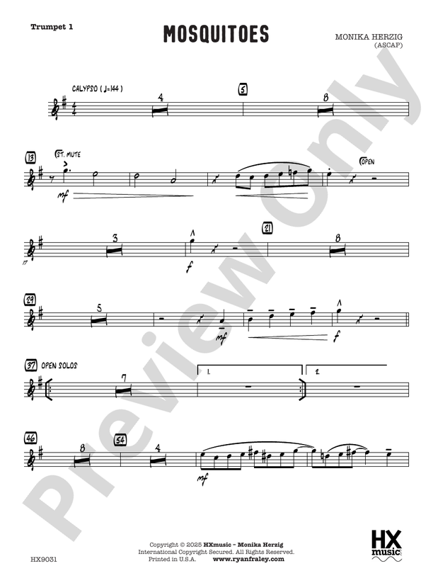 Mosquitoes: Trumpet 1: Trumpet 1 Part: Monika Herzig - Digital Sheet ...