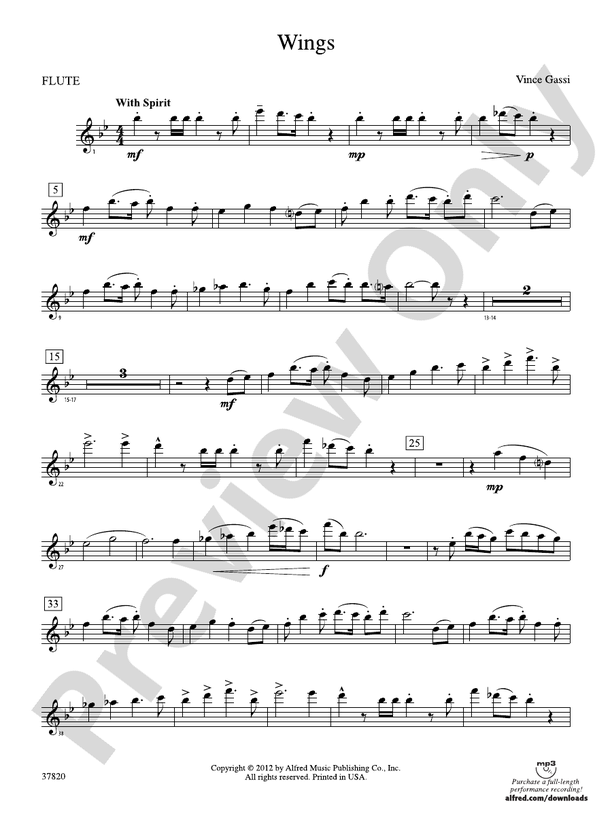 Wings: Flute: Flute Part - Digital Sheet Music Download