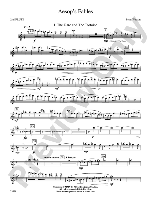 Aesop's Fables: 2nd Flute: 2nd Flute Part - Digital Sheet Music Download