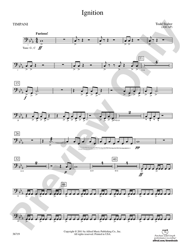 Ignition: Timpani: Timpani Part - Digital Sheet Music Download