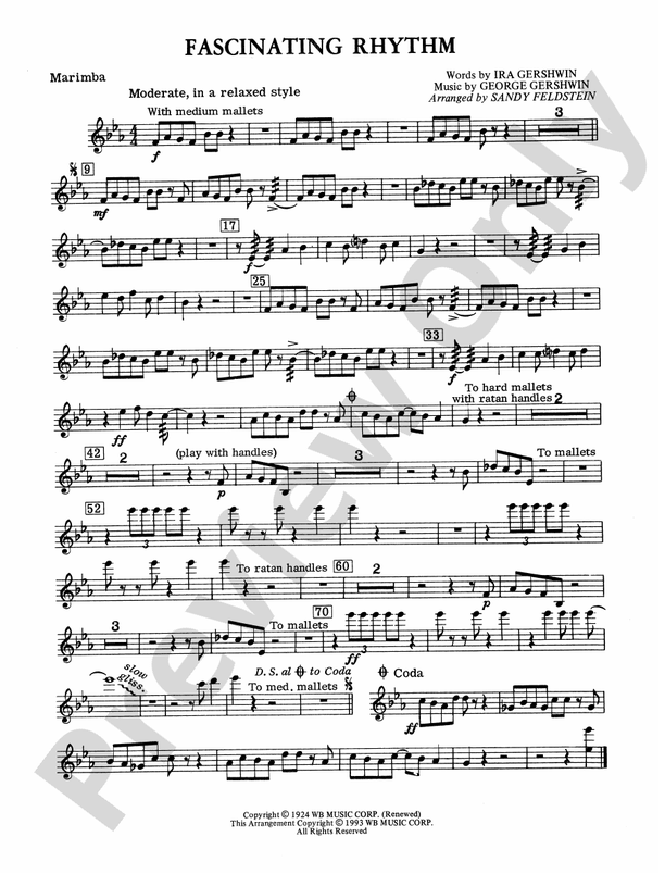 Fascinating Rhythm: Mallets: Mallets Part - Digital Sheet Music Download