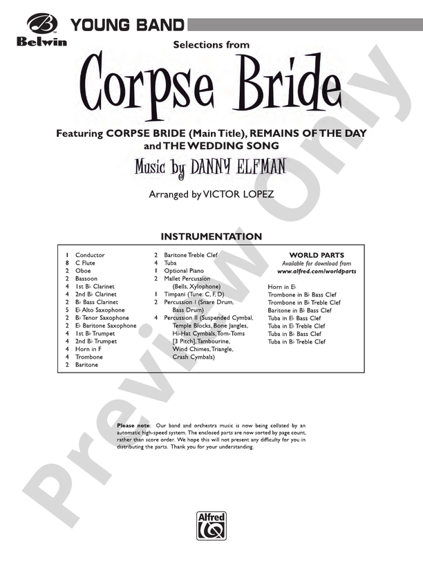 Corpse Bride, Selections from: Score: Concert Band Score - Digital ...