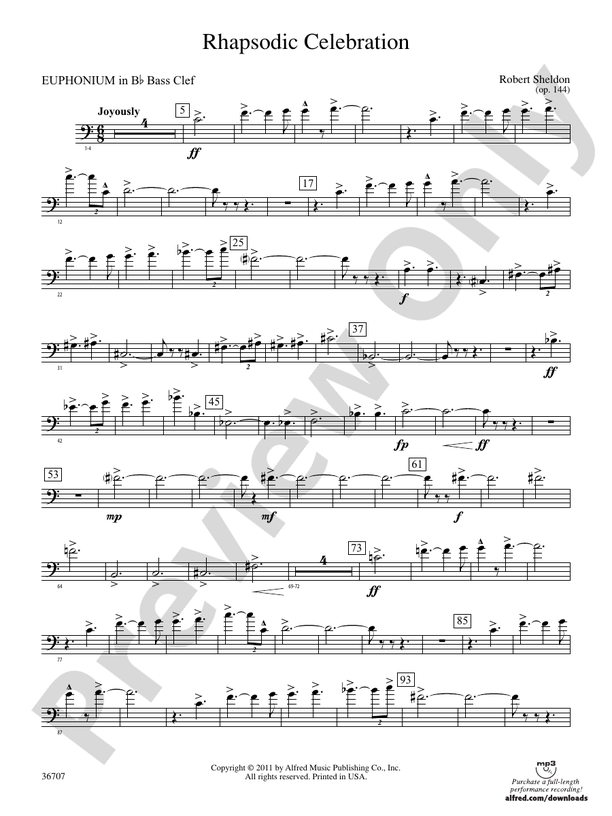 Rhapsodic Celebration: (wp) B-flat Baritone B.C.: (wp) B-flat Baritone ...