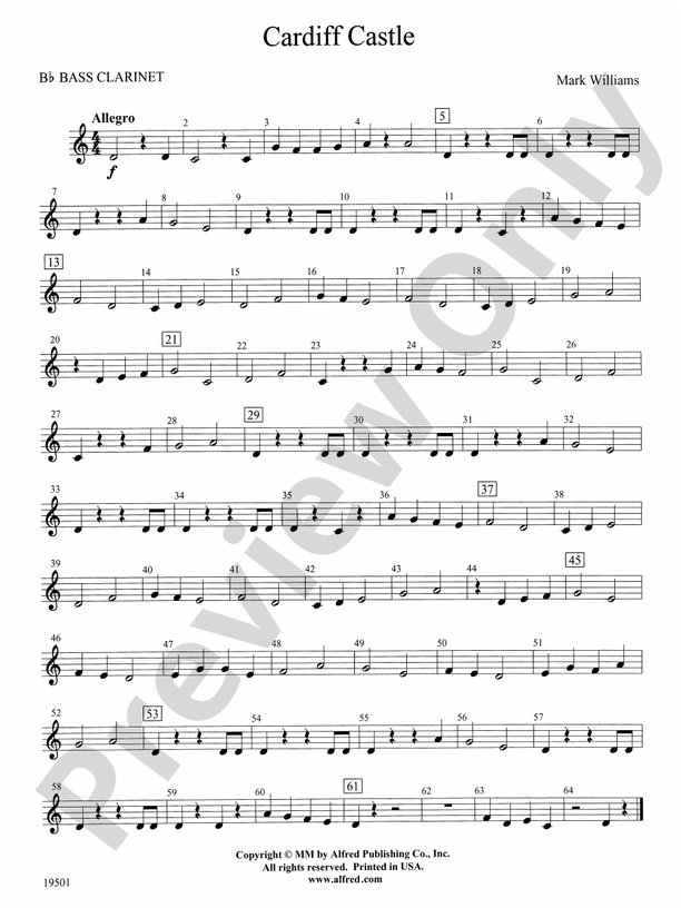 Cardiff Castle: B-flat Bass Clarinet: B-flat Bass Clarinet Part ...