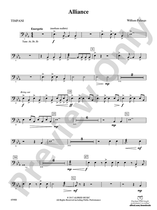 Alliance: Timpani: Timpani Part - Digital Sheet Music Download